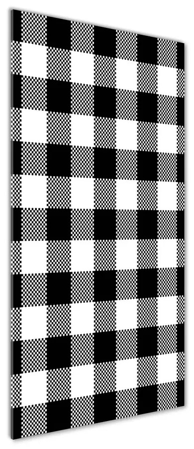 Wallmuralia Fotoobraz na skle Černo-bílá mříž 50x125 cm