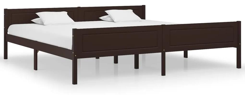 Rám postele masivní borové dřevo tmavě hnědý 200 x 200 cm,  322123