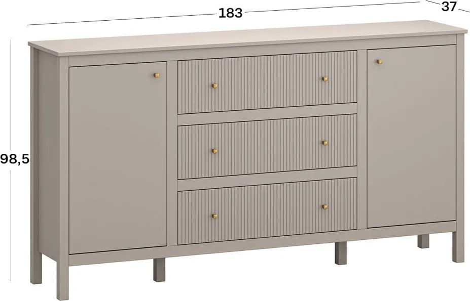 Komoda 2d3s (E) taupe Kleo
