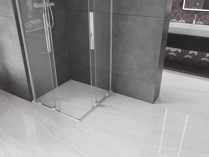 Mexen Velar L Duo, sprchový kout s posuvnými dveřmi 100 x 100 cm, 8mm čiré sklo, chromová, 871-100-100-02-03-01