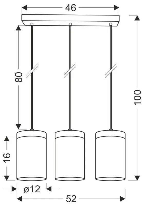 Závěsné svítidlo se skleněným stínidlem v černo-přírodní barvě ø 12 cm Wels – Candellux Lighting