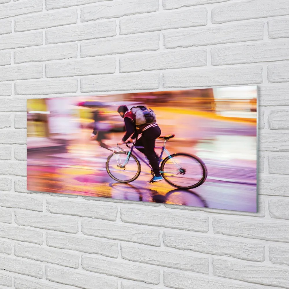 akrylový obraz Bike světla muže 120x60 cm