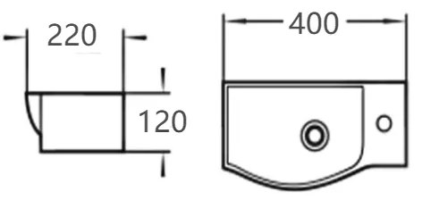 Mexen HUGO UMYVADLO, 40x22 CM, BÍLÁ, 21254000 L