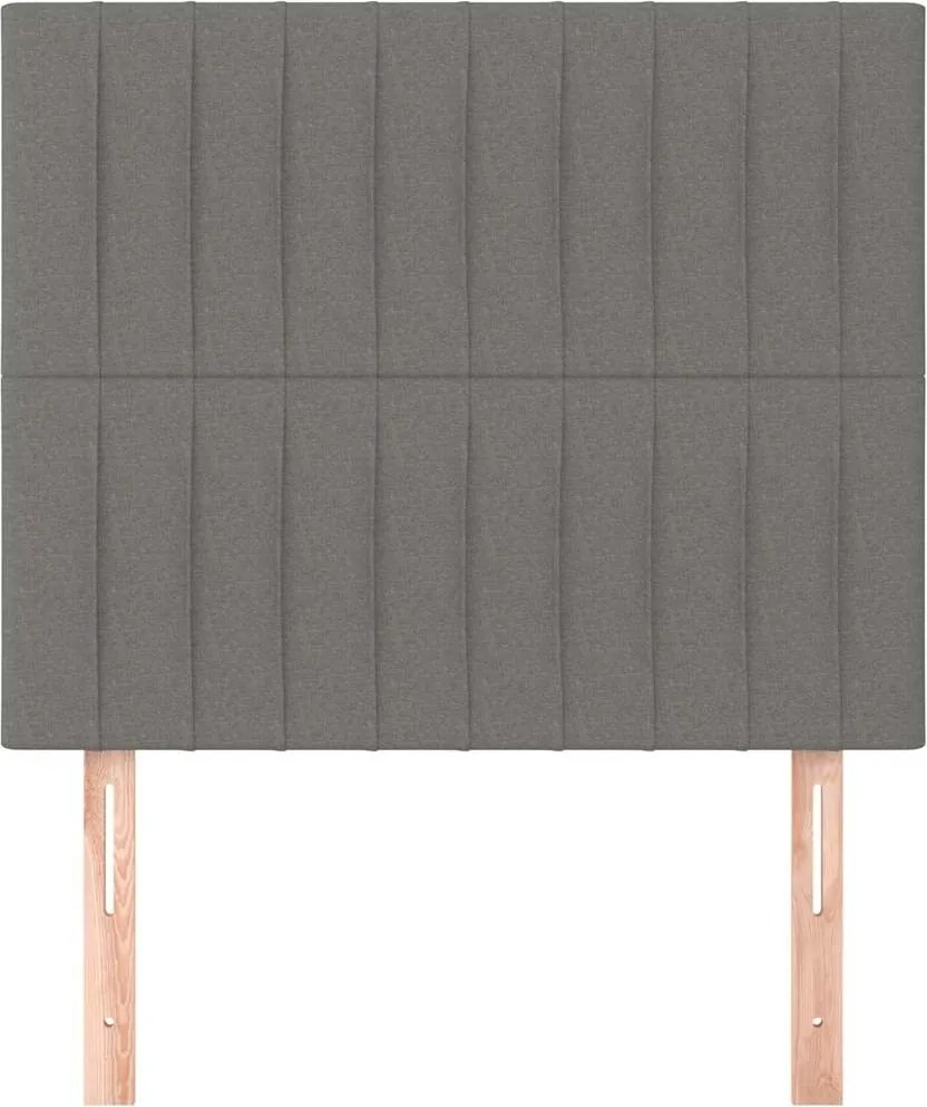 Čelo postele tmavě šedé 100x5x118/128 cm látkové 3116561