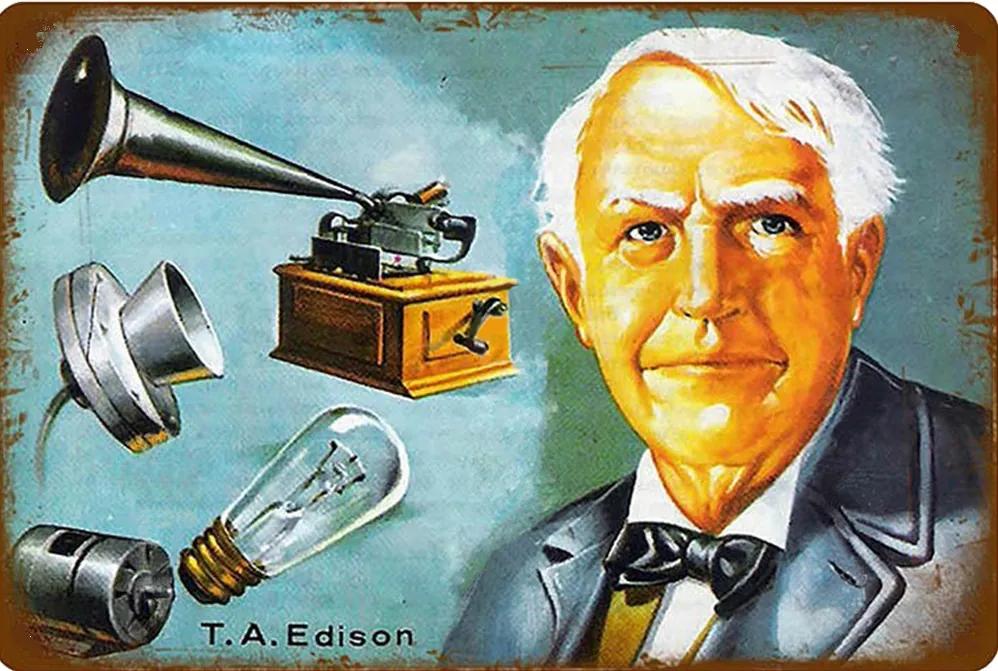 Plechová cedule Edison Velikost: A4 (30 x 20 cm)