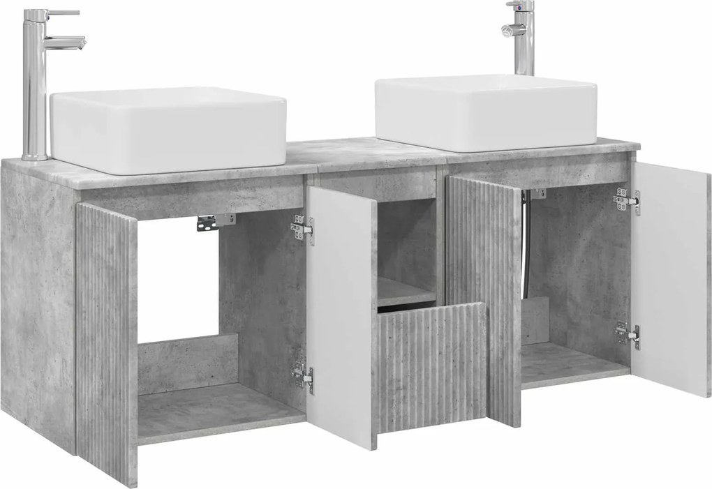 Sada koupelnových skříněk 3 ks Betonově šedá 49,5 x 41 x 63 cm 3405640