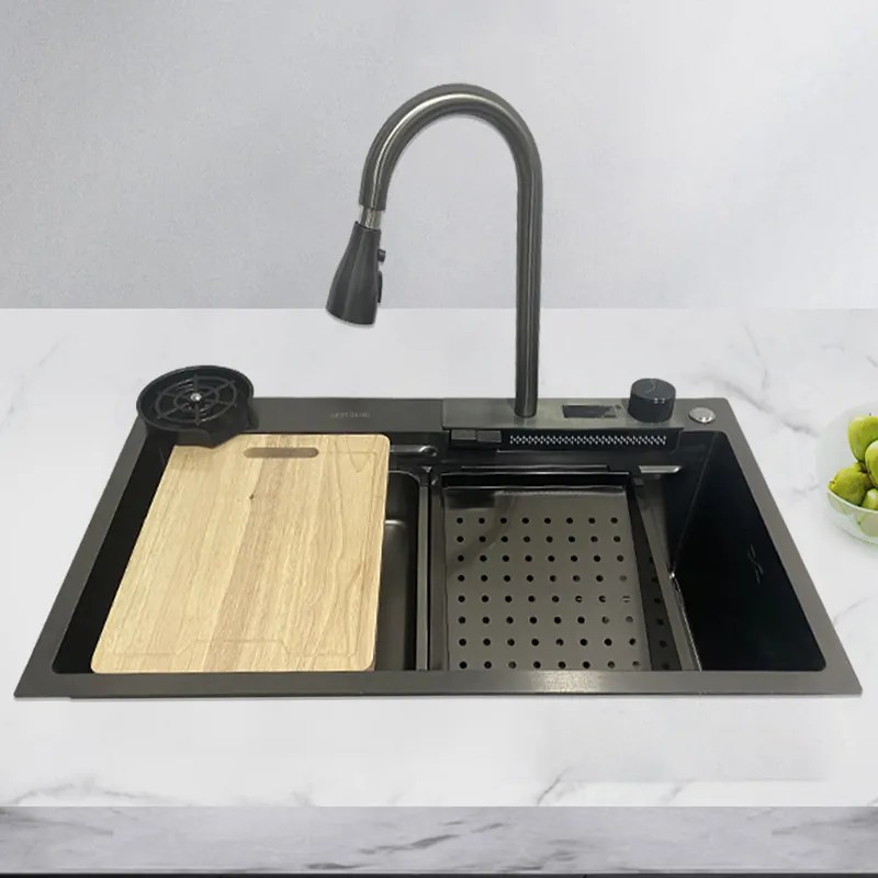 Multifunkční chytrý dřez BestBerg BBSS-10 / 75 x 45 x 22 cm / nerezová ocel