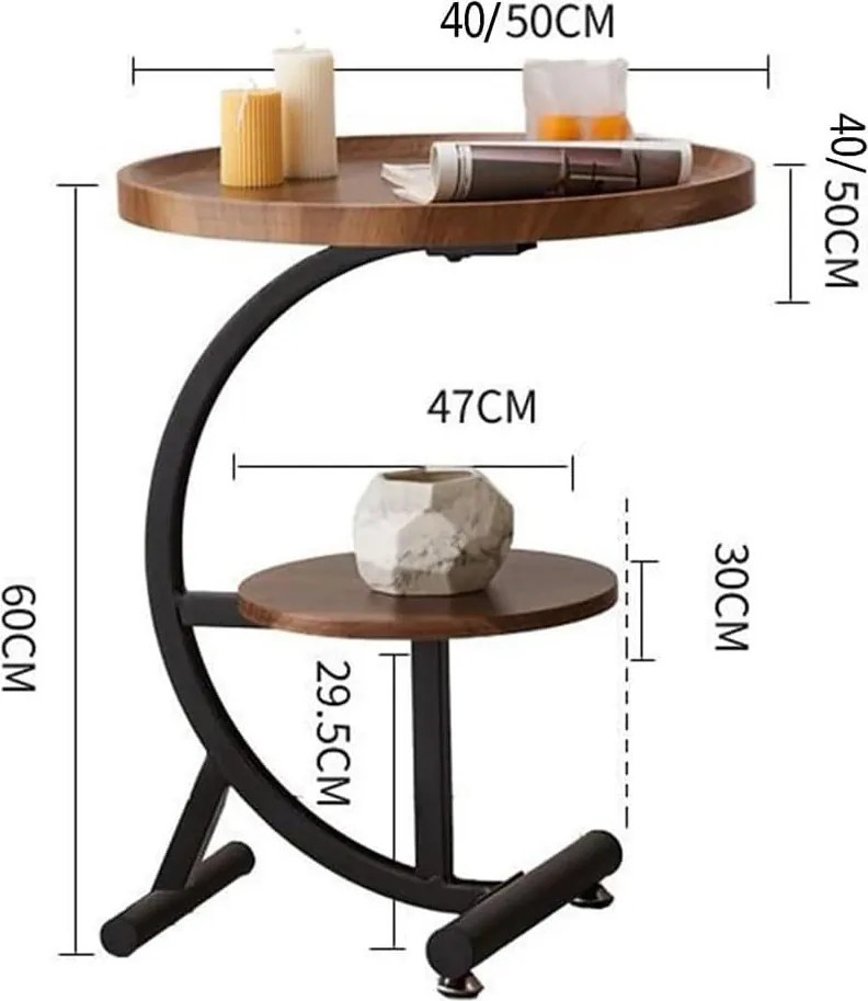 VerDesign Příruční stolek konferenční TUNNA barva ořech/černá