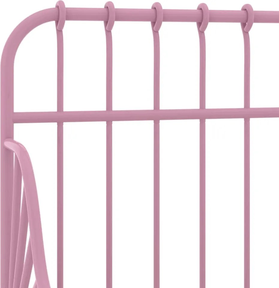 Prodloužitelný rám postele růžový kov 80 x 130/200 cm 324743