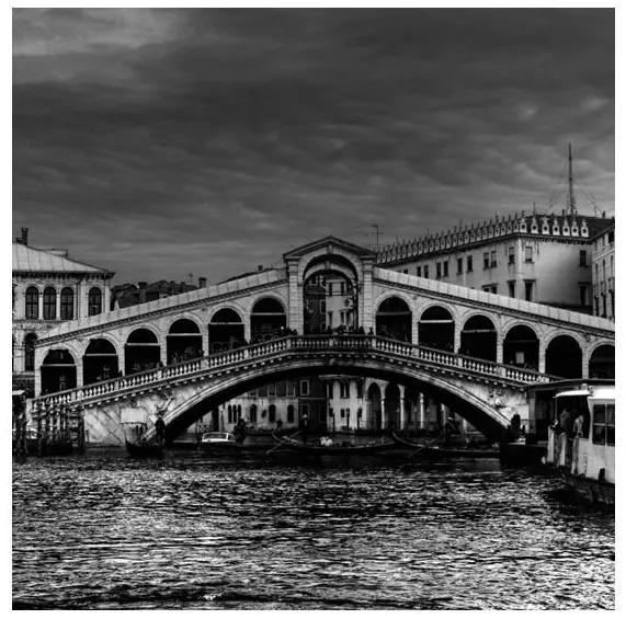 Černobílý obraz - Benátky (40x40 cm), 40 dalších rozměrů
