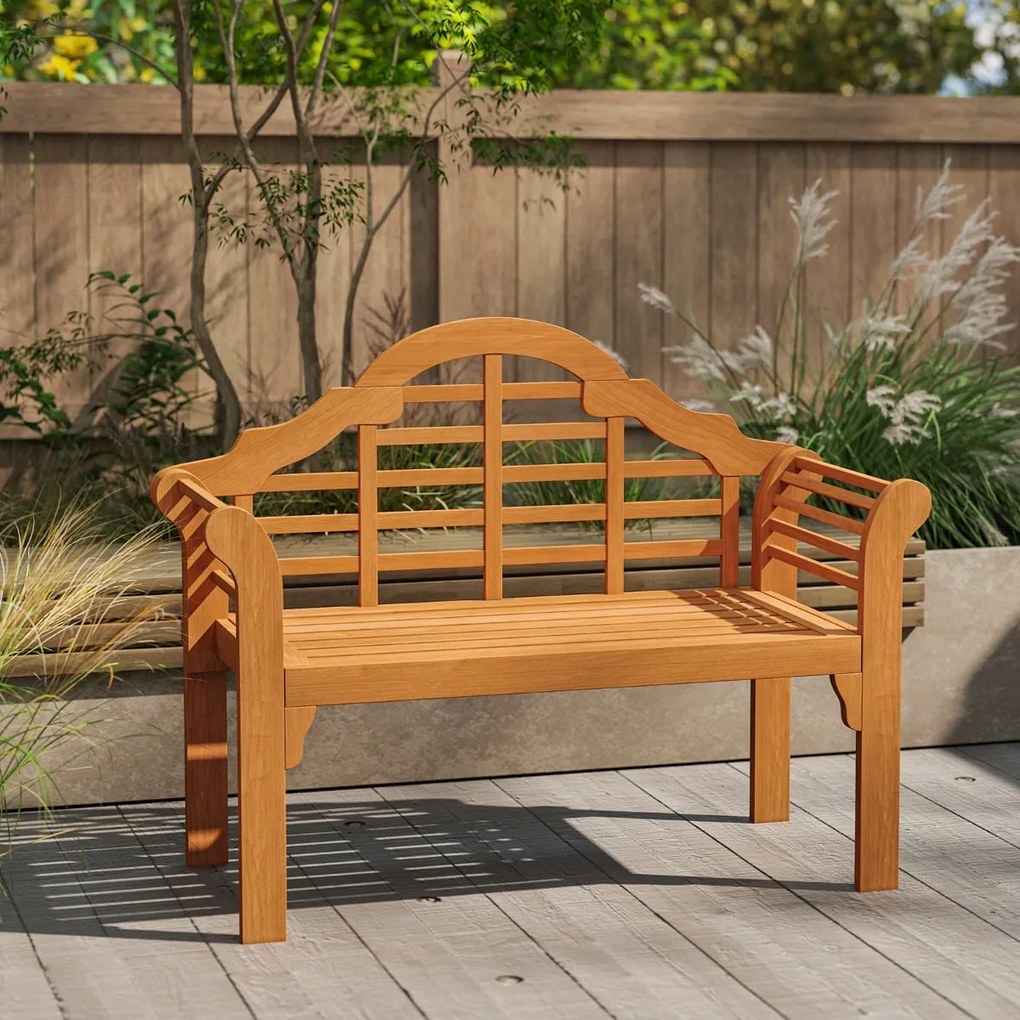 Costway Zahradní lavice skládací dřevěná pro venkovní použití – 123 × 54 × 96 cm