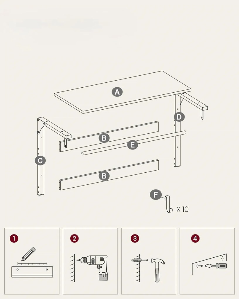 Předsíňový věšák Houseland Plunge hnědý/černý
