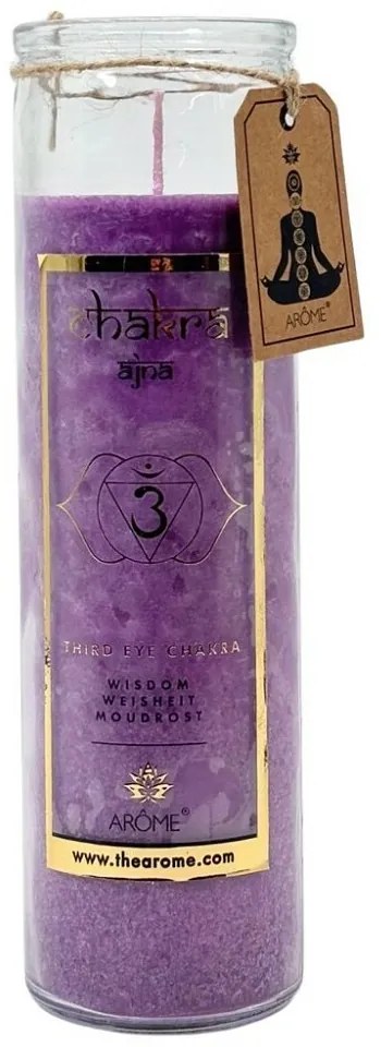 Arome Vysoká vonná svíce Chakra Spiritualita, vůně levandule, 320 g