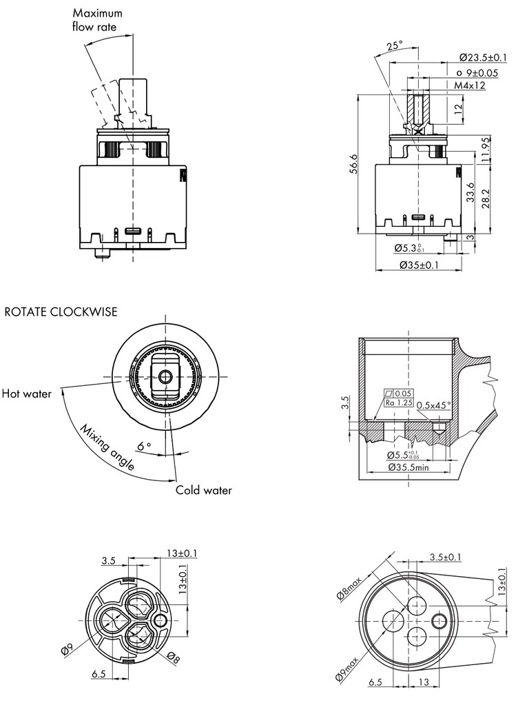 Sapho Sapho, GINKO 35 stojánková umyvadlová baterie bez výpusti, ECO míchací kartuše, chrom, 1101-02-01