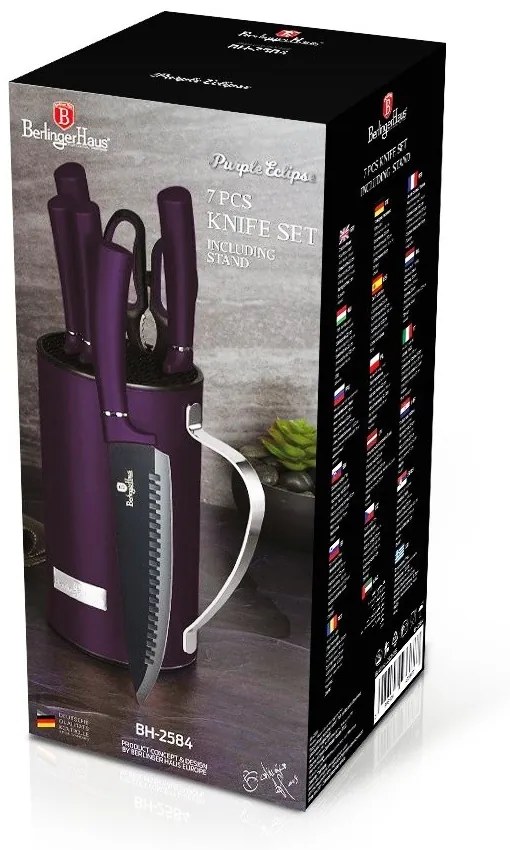 BERLINGERHAUS Sada nožů ve stojanu 7 ks Purple Eclipse Collection BH-2584