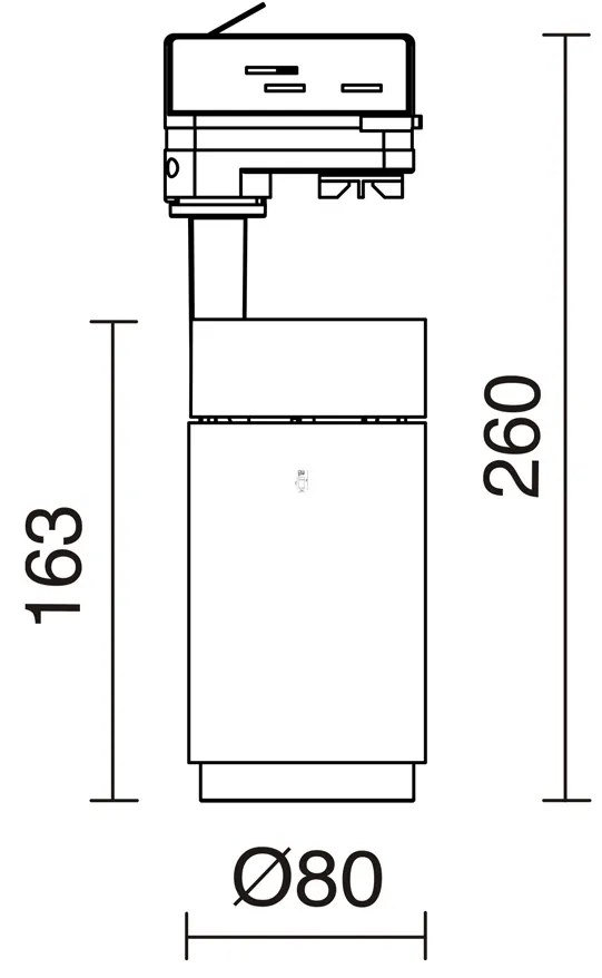 Indeluz 803B-L4125B6F-02 stropní bodové LED svítidlo pro lištový systém Enigma, černé, 25W, 2700/3000/4000K, 15,60°, ø8cm