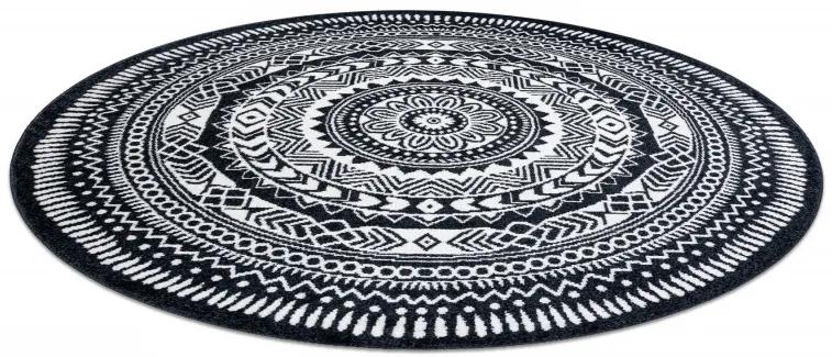 Dywany Łuszczów Kusový koberec Napkin black kruh - 200x200 (průměr) kruh cm