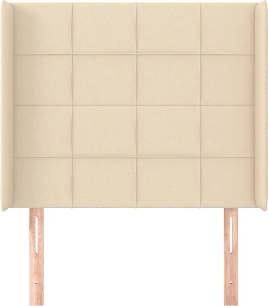 Čelo postele typu ušák krémové 83x16x118/128 cm textil 3119559