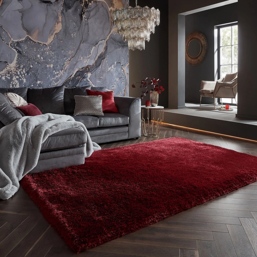 Kusový koberec Pearl Red, 200x290, červená, obývacia izba, Flair Rugs
