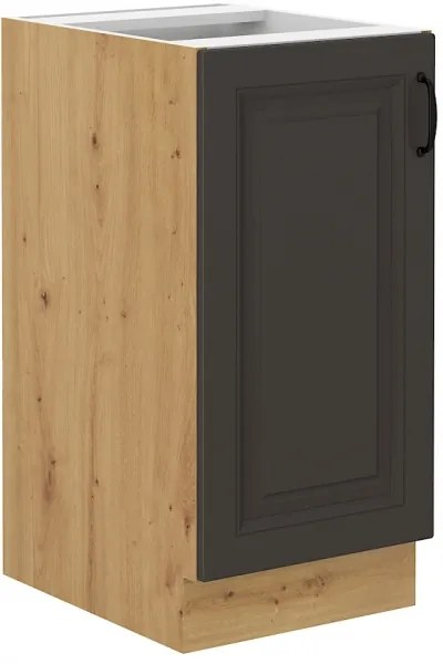 Kuchyňská skříňka Stilo 40 D 1F BB korpus dub artisan, dvířka šedá