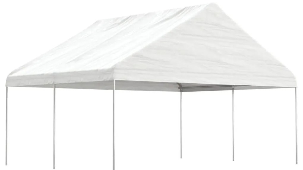 Altán se střechou bílý 4,46 x 5,88 x 3,75 m polyethylen 3155518