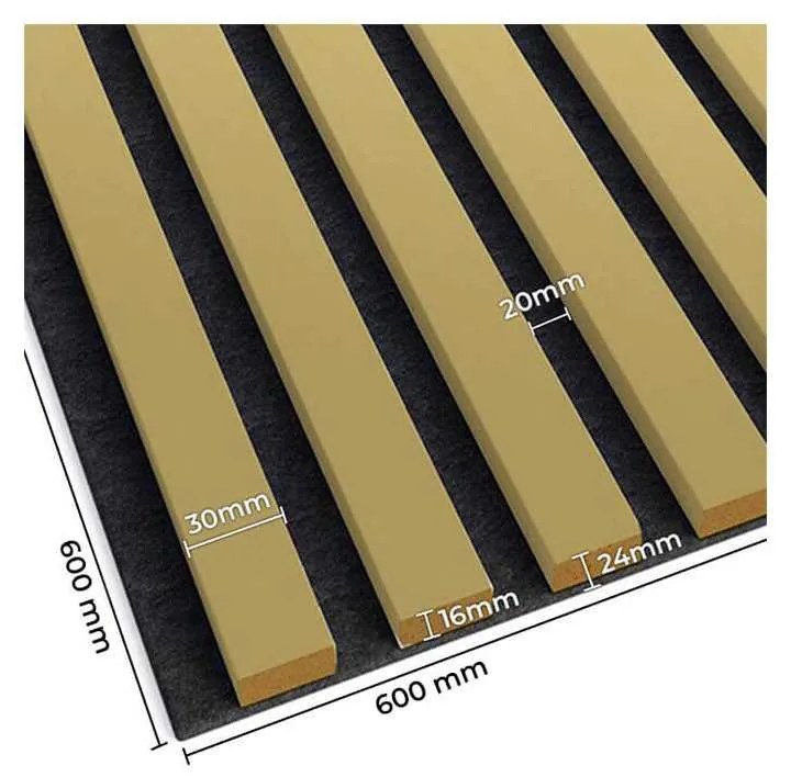 3D dřevěný panel na plsti 60x60 - zlatá