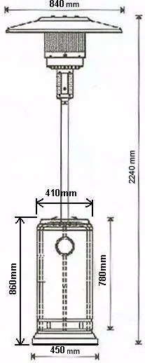Zahradní plynové topidlo ETNA - nerez