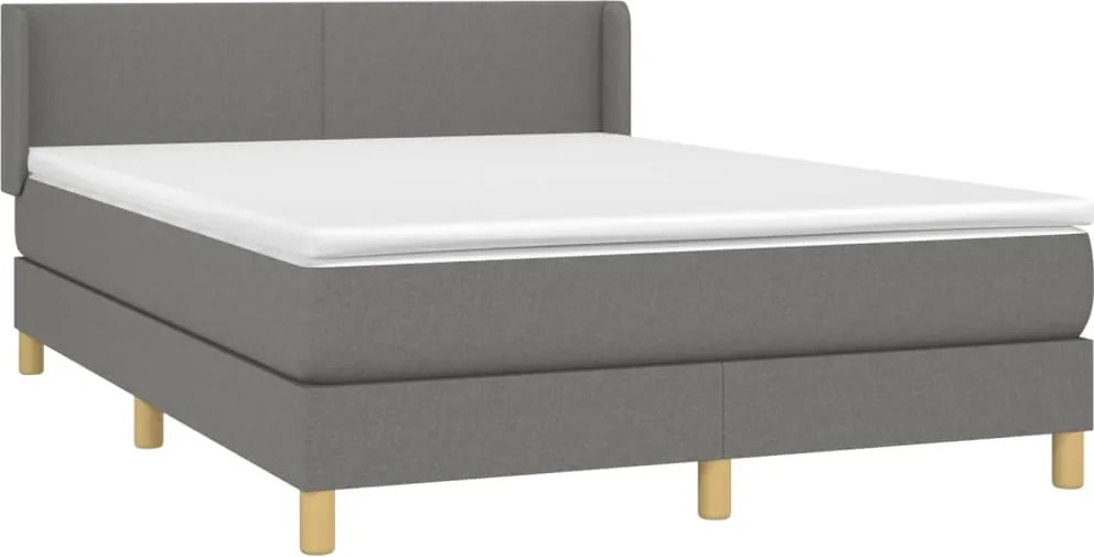 Box spring postel s matrací tmavě šedá 140x200 cm textil 3130114