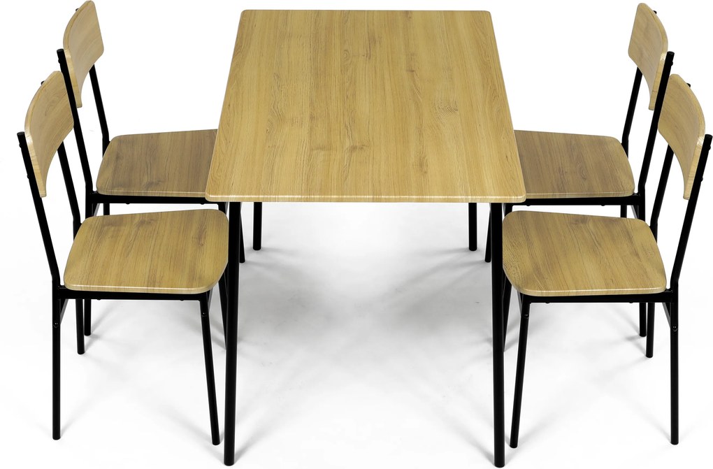 Autronic Jídelní set s 4 židlemi AUT-O2155 Odstín: Staré dřevo 2