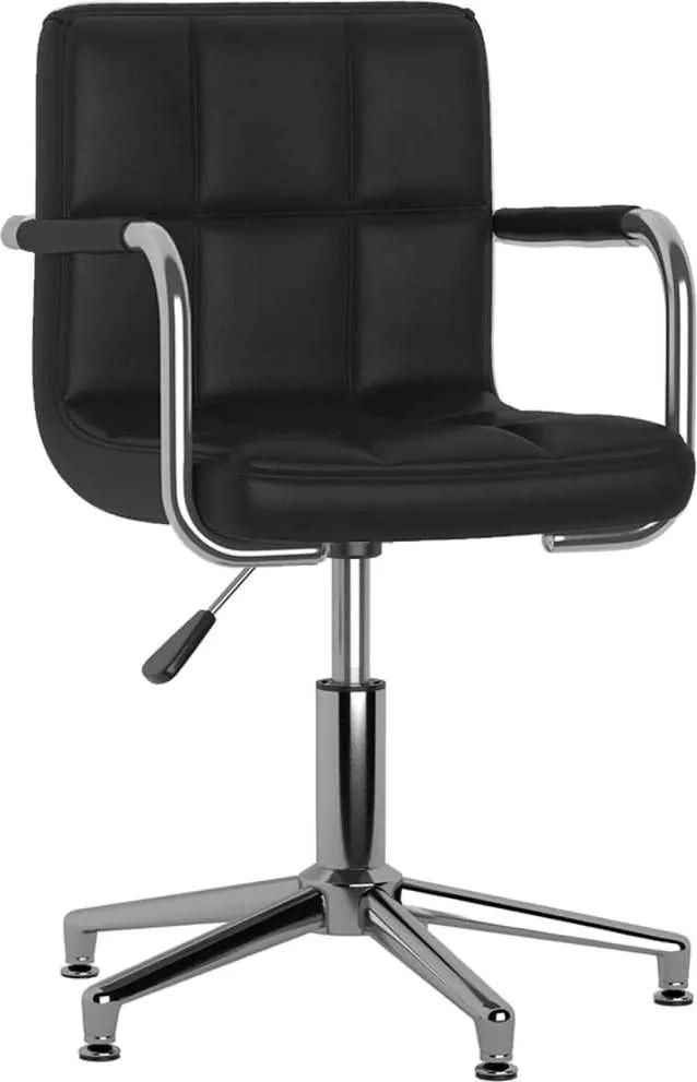 vidaXL Otočná jídelní židle umělá kůže [3088092] Barva: Černá