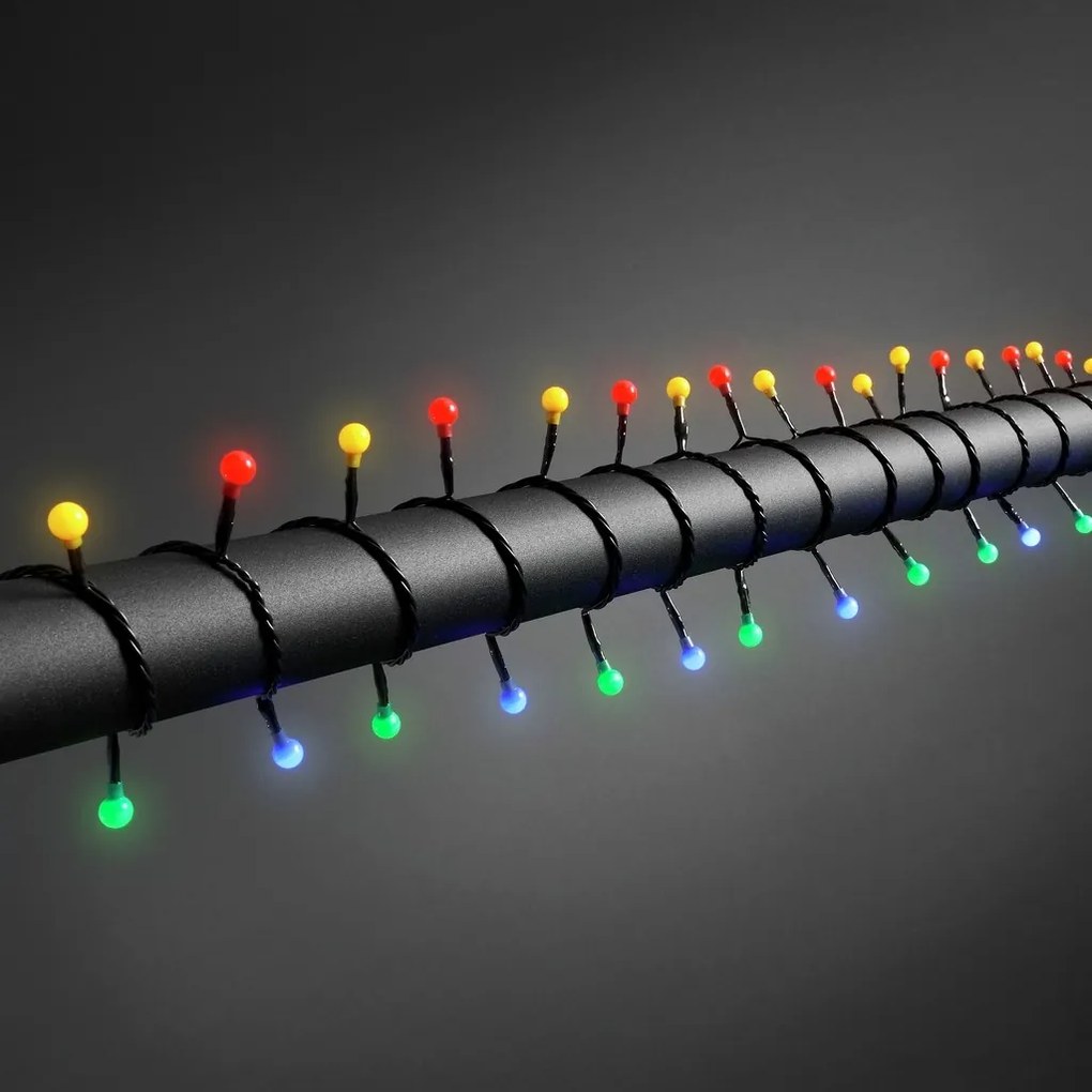 Vnitřní LED vánoční řetěz s kuličkami - různobarevná, 5m, 40 LED