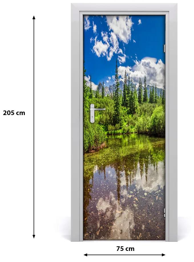 Fototapeta na dveře jezero v horách 75x205 cm