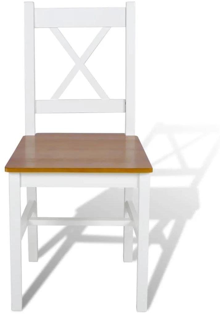Jídelní židle 4 ks bílé borové dřevo - Default Title