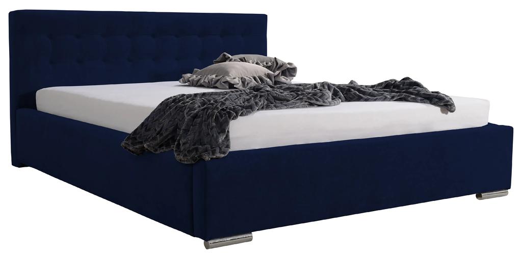 Eka Čalouněná postel Anastasia - Fresh 120x200 cm Barva látky - Fresh: Azurová (30), Úložný prostor: S kovovým rámem úložného prostoru