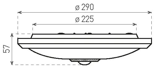 LED Stropní svítidlo se senzorem a nouzovým modulem MANA LED/16W/230V 4000K