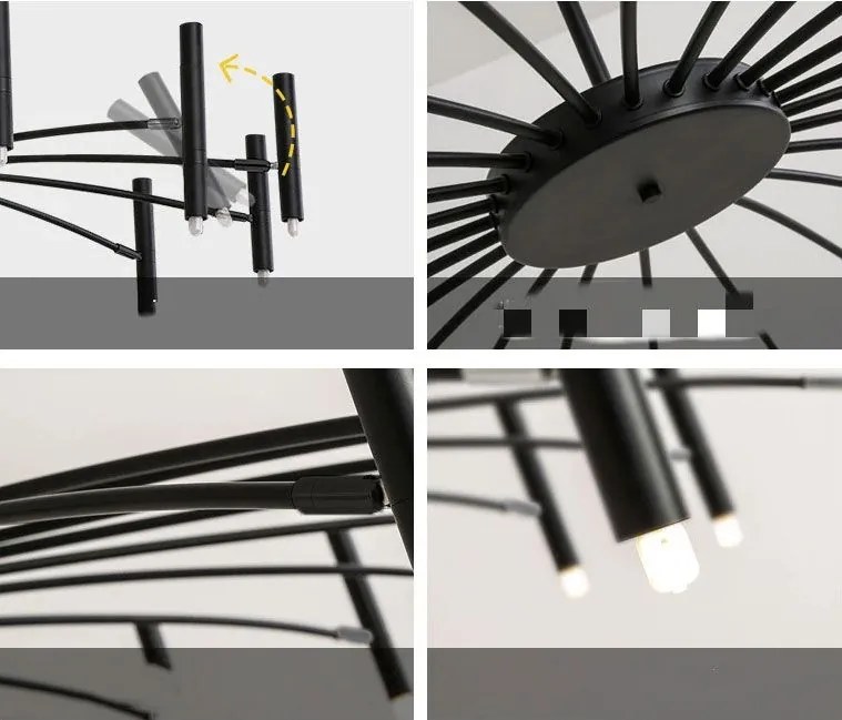 Toolight Toolight, stropní lampa 15xG9 APP1196-15CP, černá, OSW-40113
