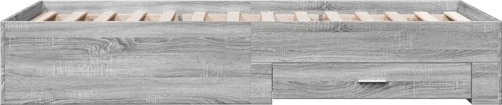 Rám postele se zásuvkami šedý sonoma 100 x 200 cm kompozit 3280424