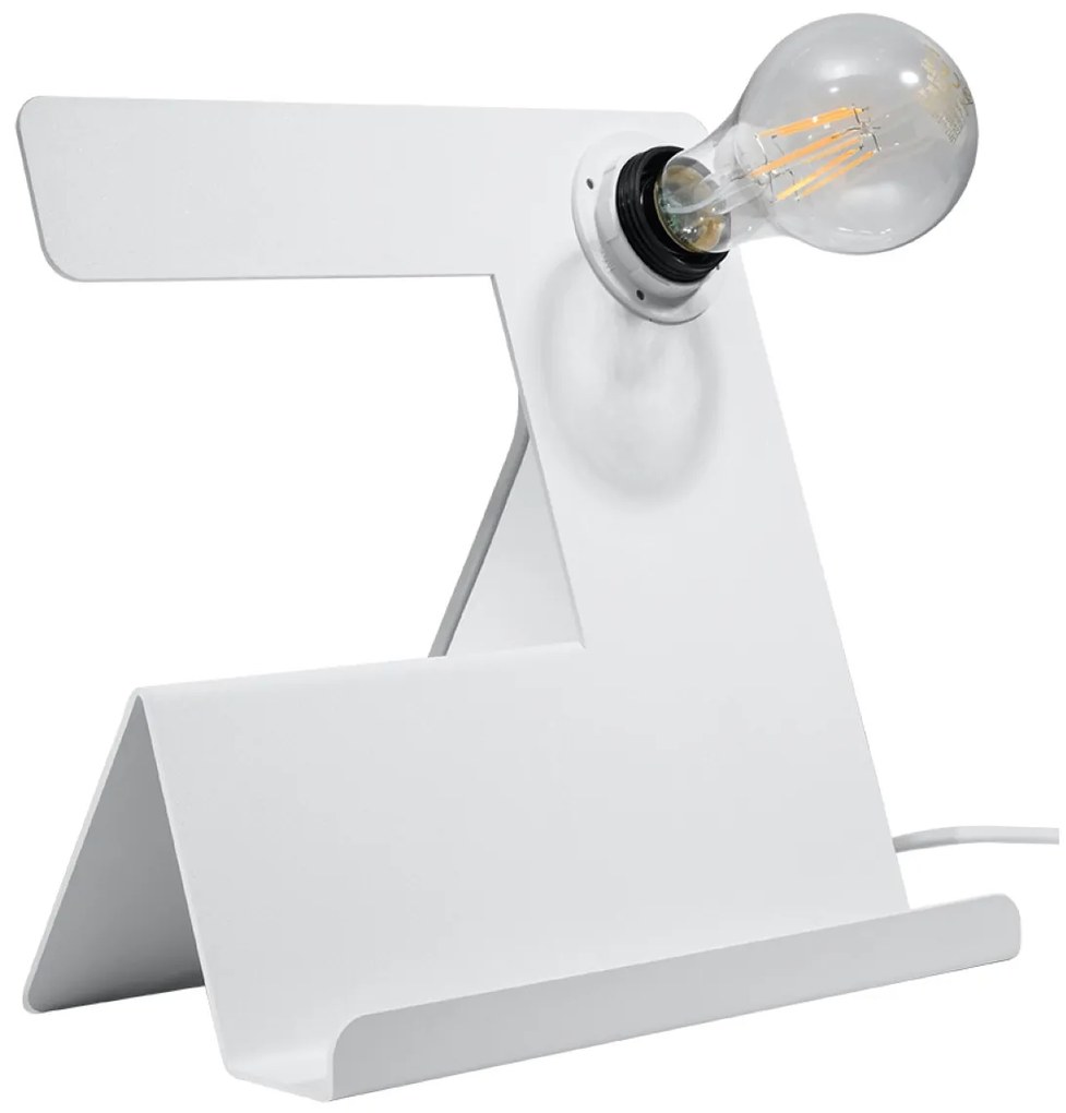 Stolní lampa Incline, bílé tělo svítidla