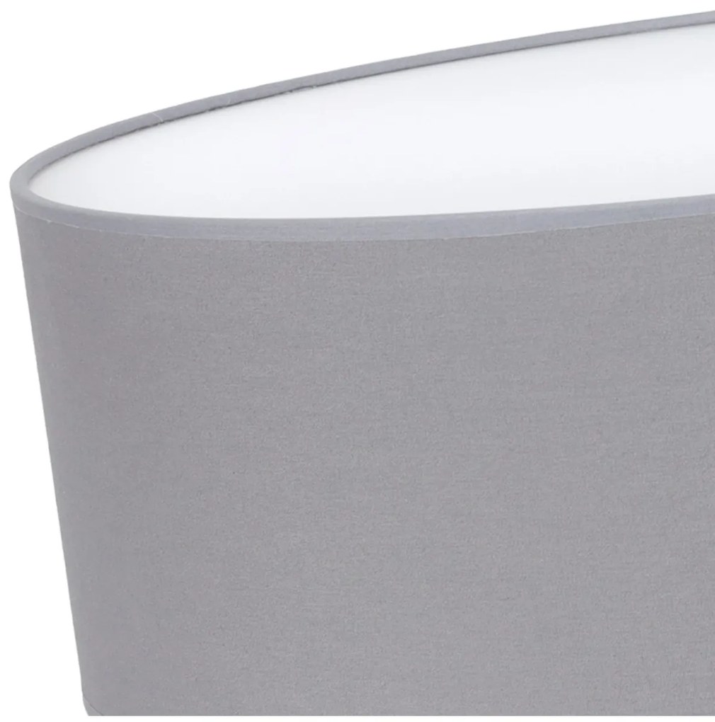 Stropní svítidlo Gaja, 1x šedé textilní stínítko, (bílé plexisklo), (fi 50cm)