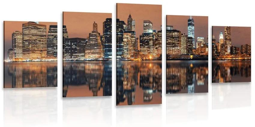 5-dílný obraz město Manhattan Varianta: 100x50