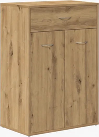 skříňka na boty, botník, 1 zásuvka, 2 dvířka, dřevo, 85x61x36 cm, dub artisan, Dekorino BB20260067