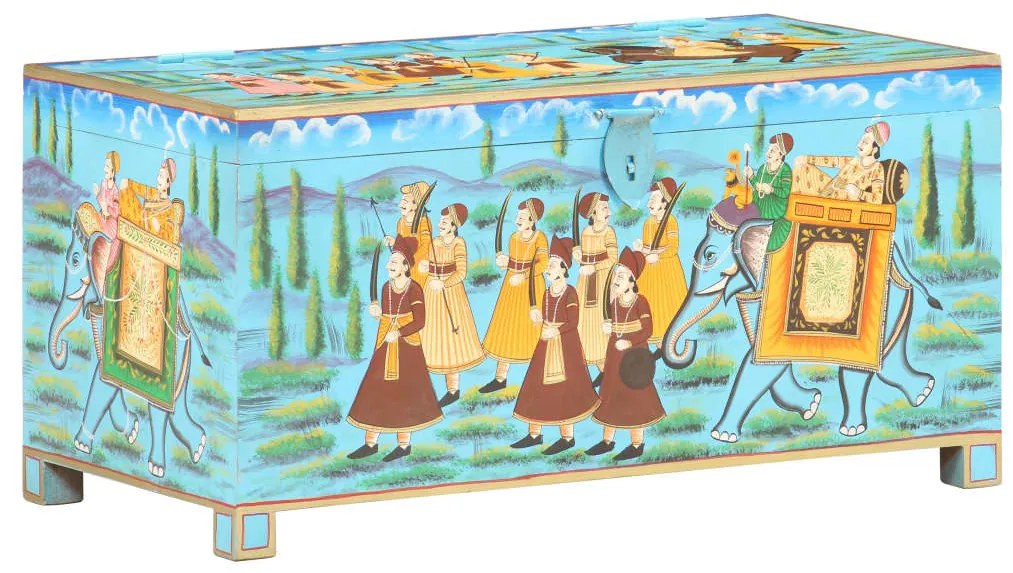 285909 vidaXL Ručně malovaný úložný box 80 x 40 x 40 cm masivní mangovník