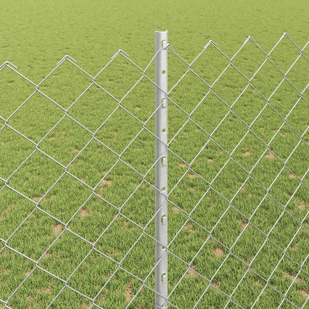 Plot s řetězovým odkazem a sloupkem 10 x 1,4 m Pozinkovaná ocel 3336298