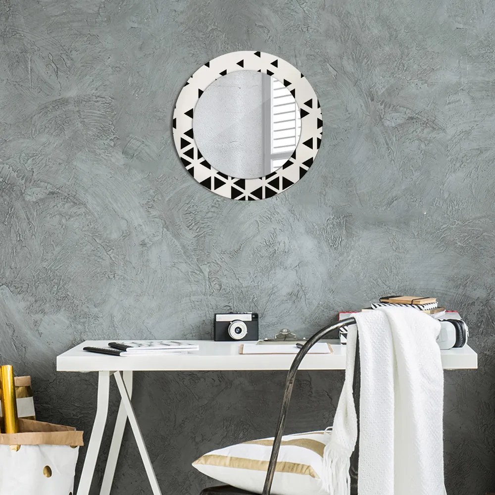 Kulaté dekorativní zrcadlo Abstraktní geometrická fi 50 cm