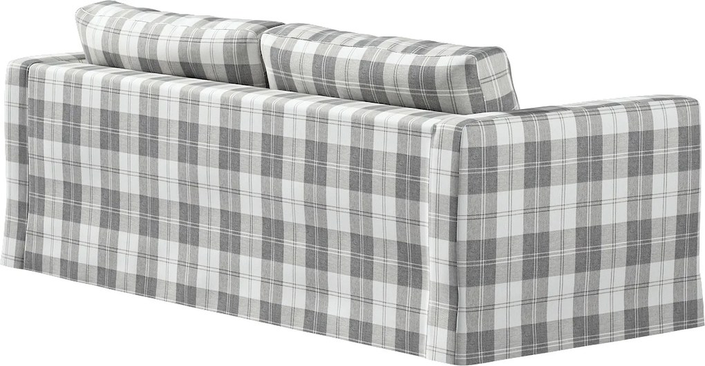 Potah na pohovku IKEA  Karlstad 3-místná, nerozkládací, dlouhý barva šedá látka pletený vzor, vzorované