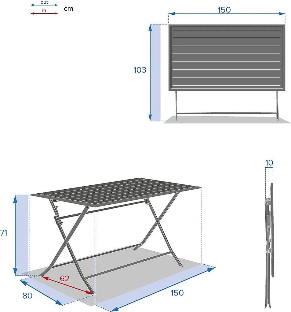 Hliníková skládací sestava VIRGINIA 1+6