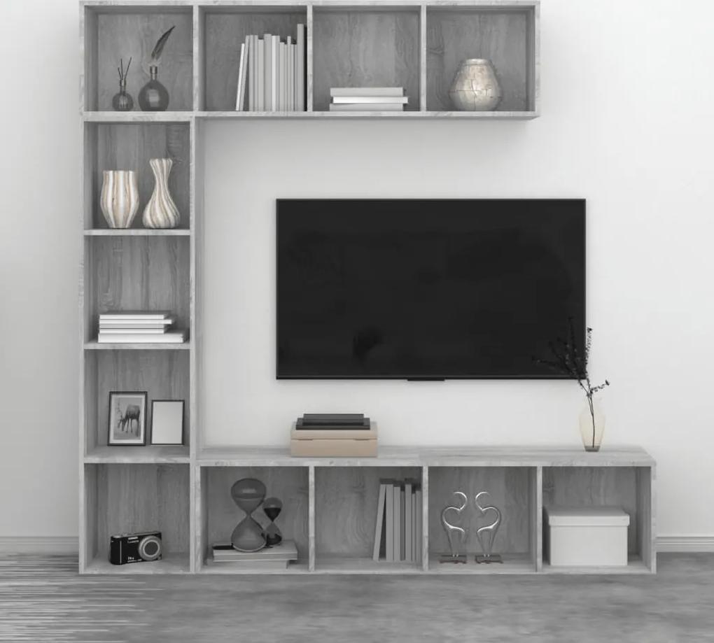 vidaXL 3dílná TV skříňka a knihovna 180 x 30 x 180 cm [3152714] Barva: Bílá