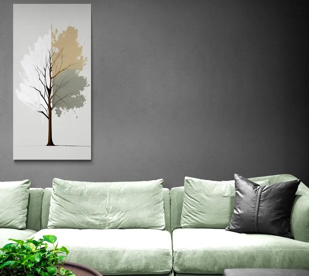 Obraz trojbarevný minimalistický strom Varianta: 50x100