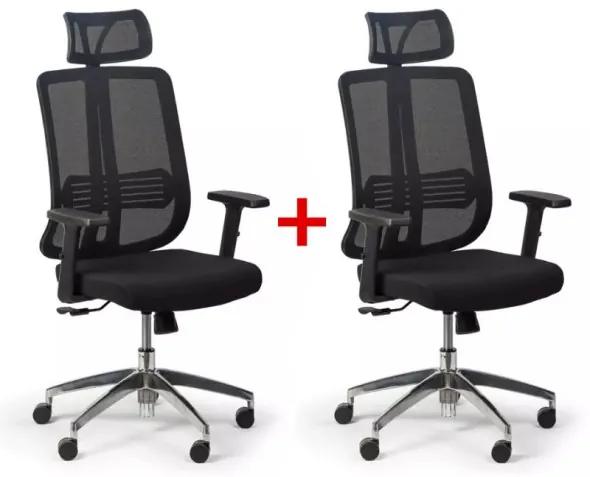 Kancelářská židle CROSS 1+1 ZDARMA, černá