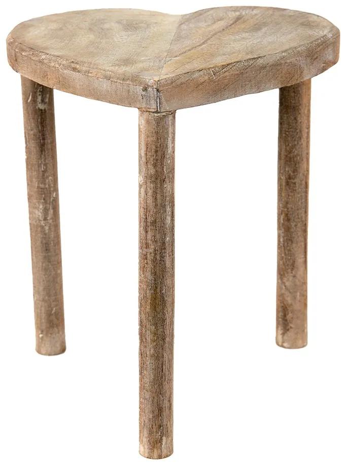 Dřevěný dekorační stolek ve tvaru srdce - 29*26*35 cm